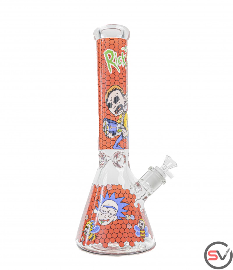 Rick and Morty Honeycomb Design Beaker 14 Red 14 Glass Beaker Honeycomb ...