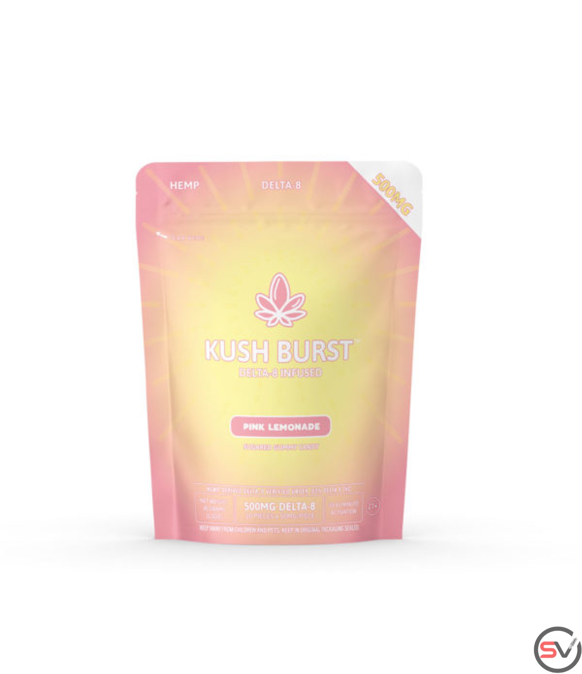 Kush Burst Delta 8 THC Gummies 10 Piece 500mg Pink Lemonade Delta 8 THC ...