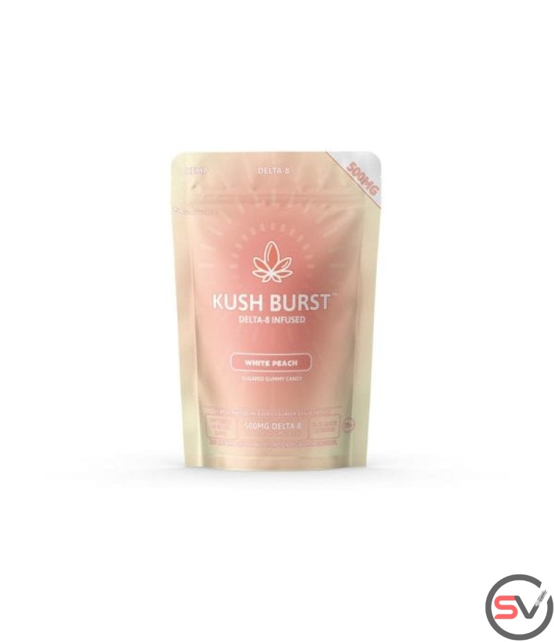 Kush Burst Delta 8 THC Gummies 10 Piece 500mg White Peach White Peach ...