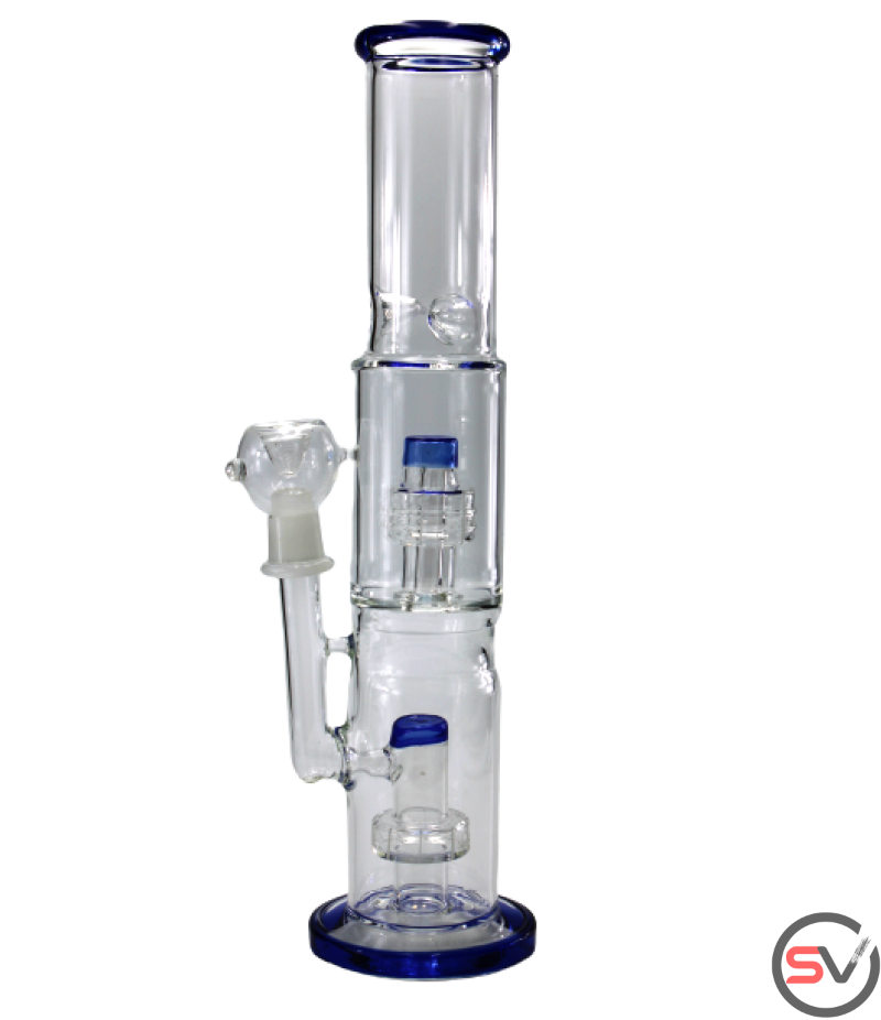 Ring Button Cylinder Water Pipe Blue 14 Inch Blue 14 Inch Ring Button ...
