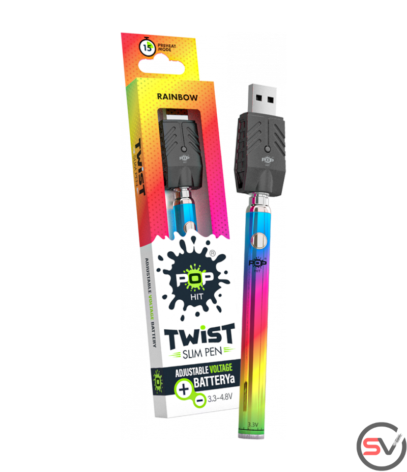 Pop Hit Twist Slim Pen 320mAh Adjustable Voltage Battery Vape Pen