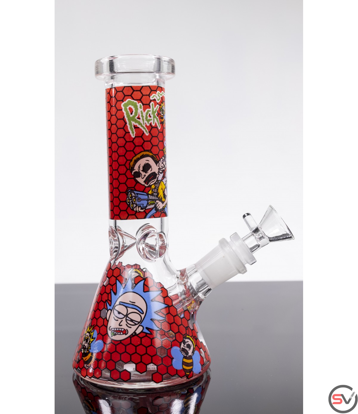 Rick and Morty Red Beehive Glass Beaker Water Pipe 8 Inch 8 Inch Rick ...