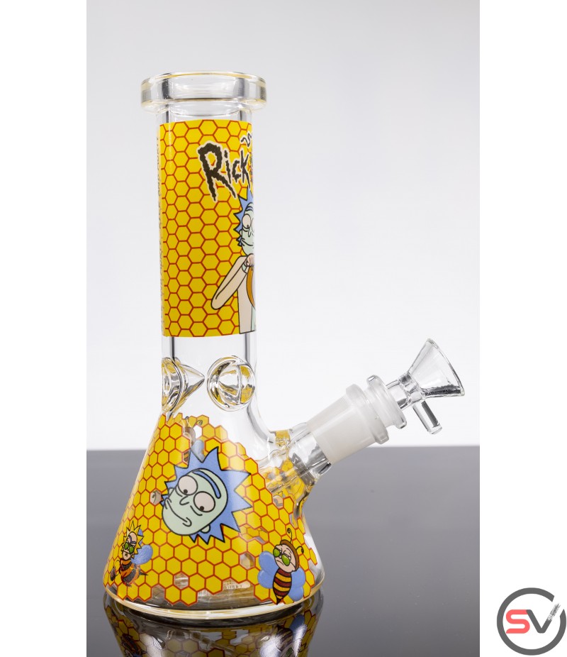 Rick and Morty Yellow Beehive Glass Beaker Water Pipe 8 Inch 8 Inch ...