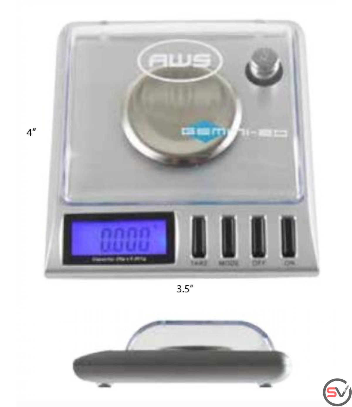 AWS Gemini 20 Scale 0001g Precision Silver Precision Scale